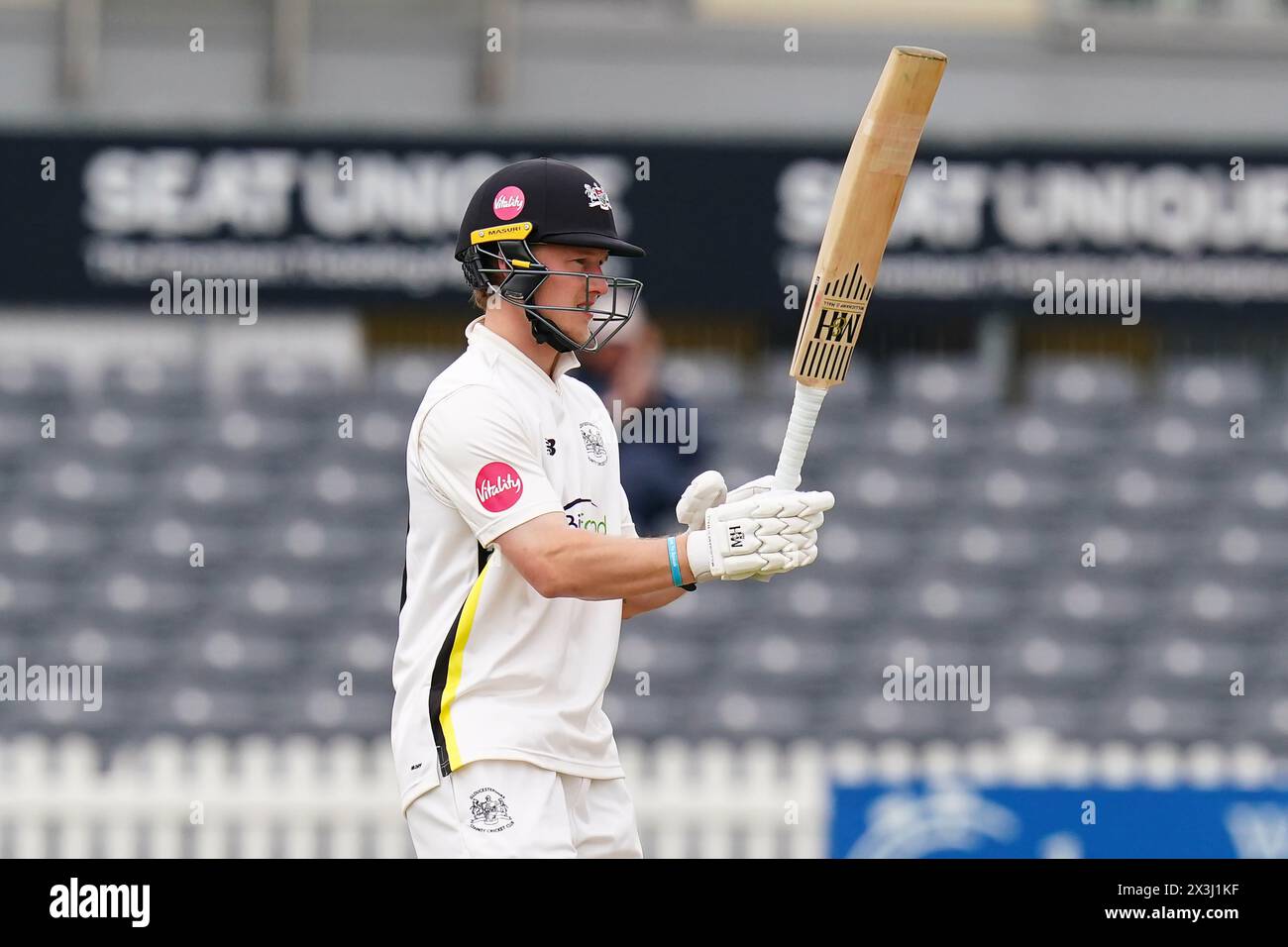Bristol, UK, 27 April 2024. Gloucestershire's Miles Hammond celebrates ...