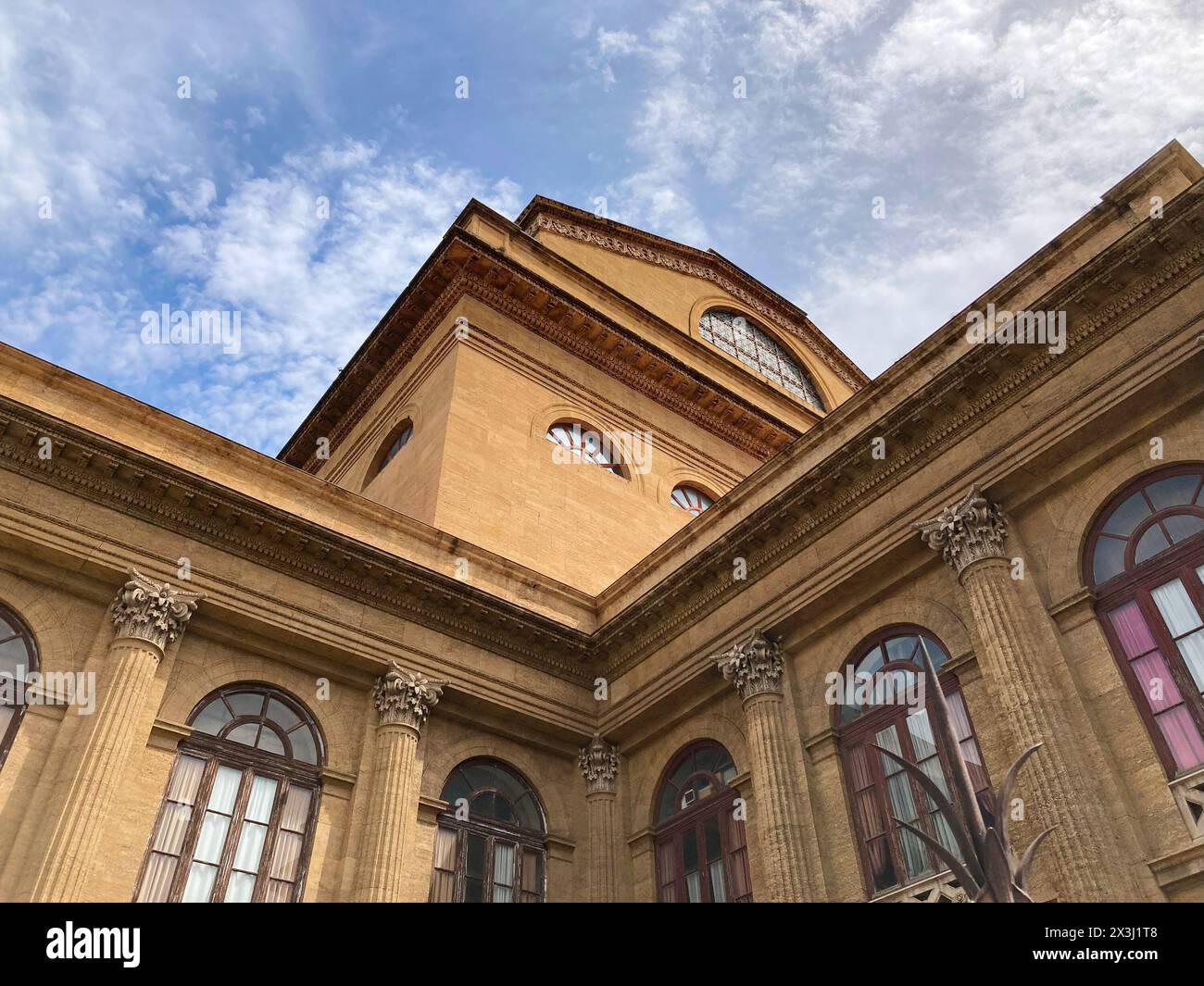 Italy, Palermo - April 11, 2024: Massimo Theatre on blue sky background ...