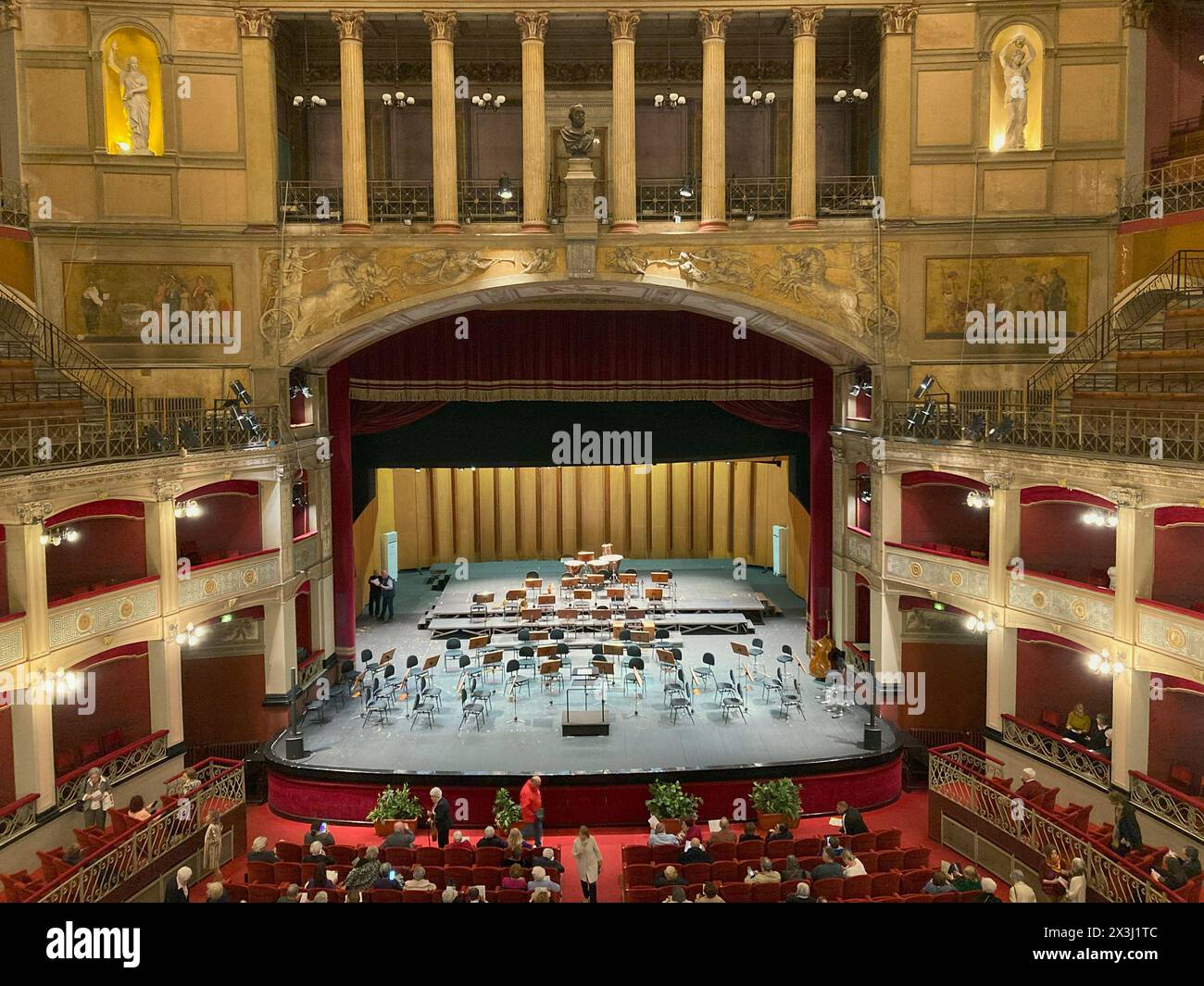 Italy, Palermo - April 13, 2024: auditorium of Massimo Theater Stock ...