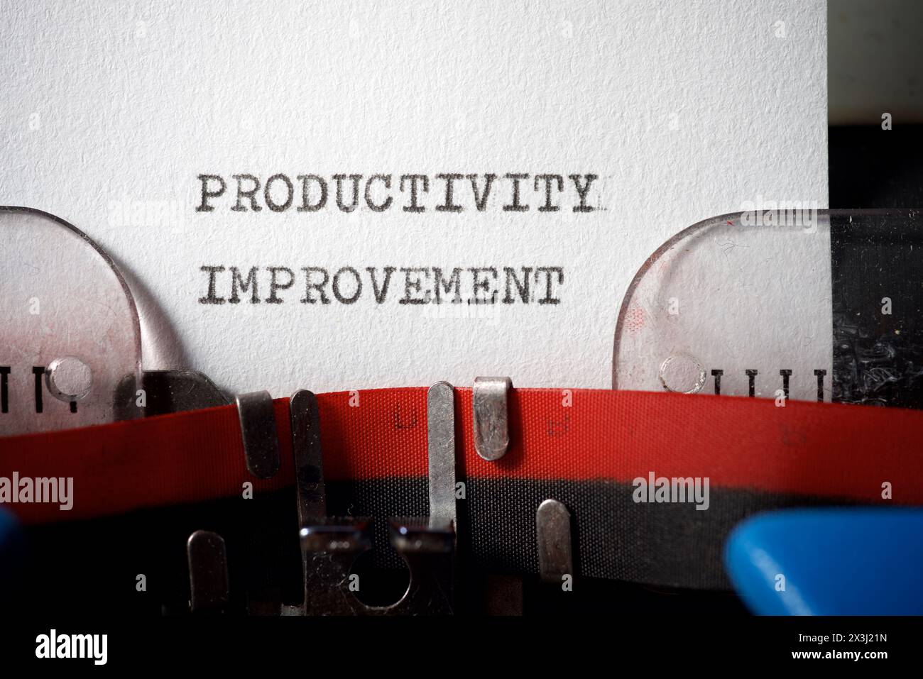 Productivity improvement text written with a typewriter Stock Photo - Alamy