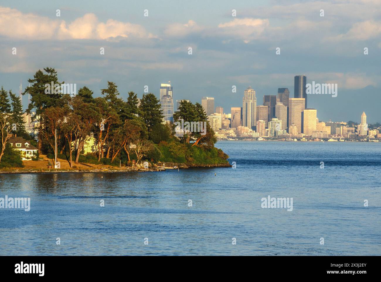 Seattle, Washington, USA. Seattle Skyline from Bainbridge Island Stock ...