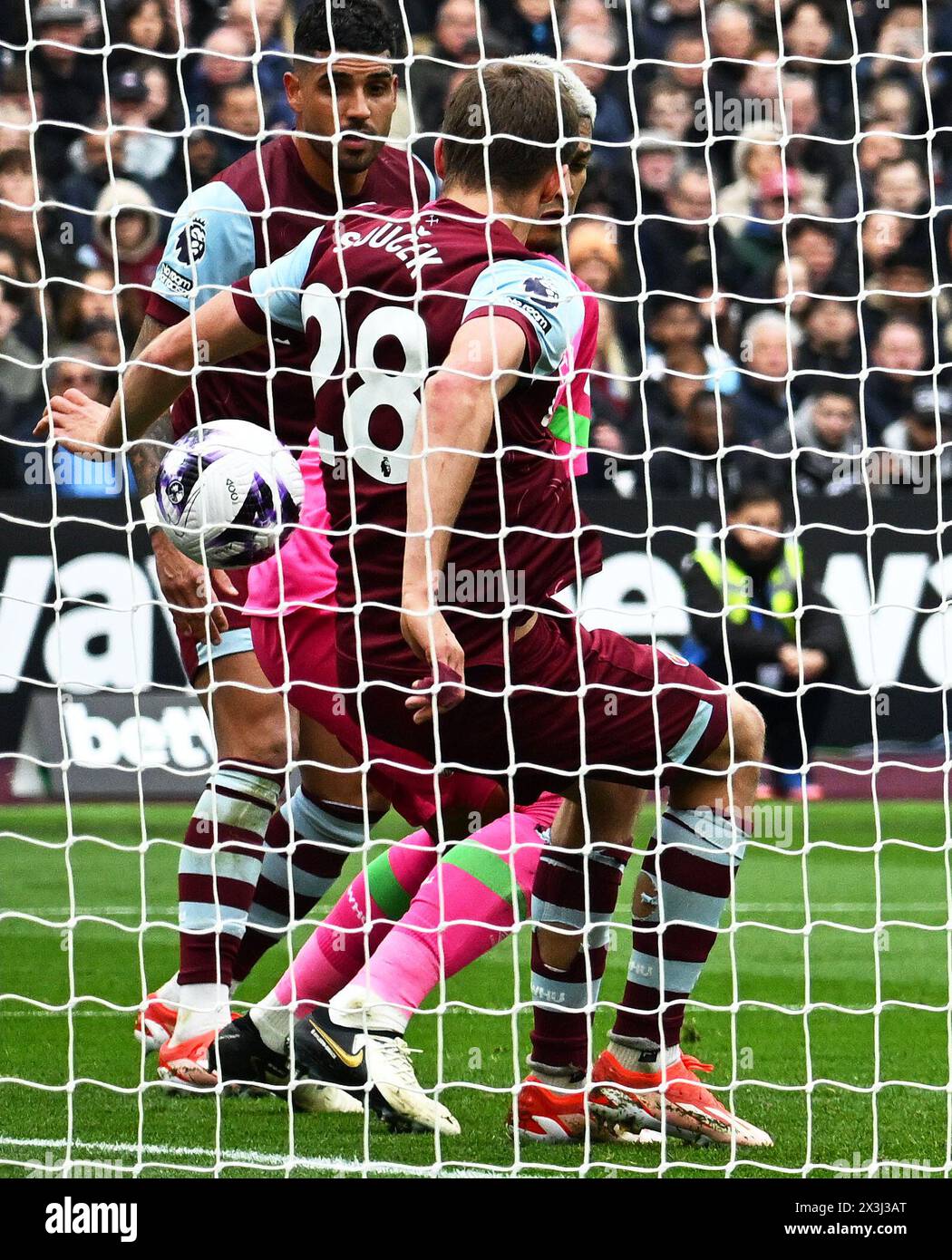 London, UK. 27th Apr, 2024. An own goal by goalkeeper Alphonse Areola ...