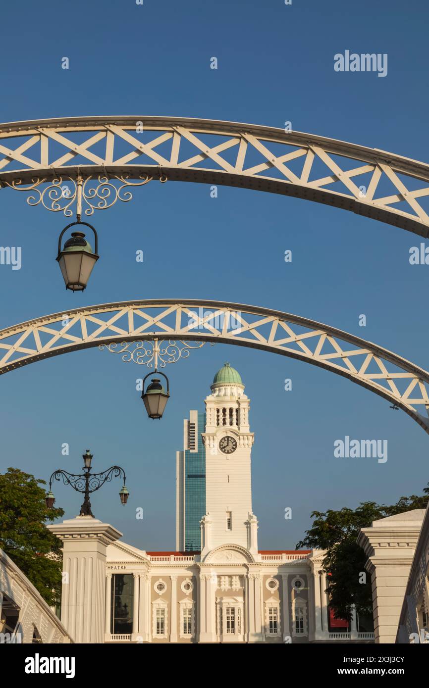 Asia, Singapore, Victoria Theatre and Victoria Memorial Hall Stock ...