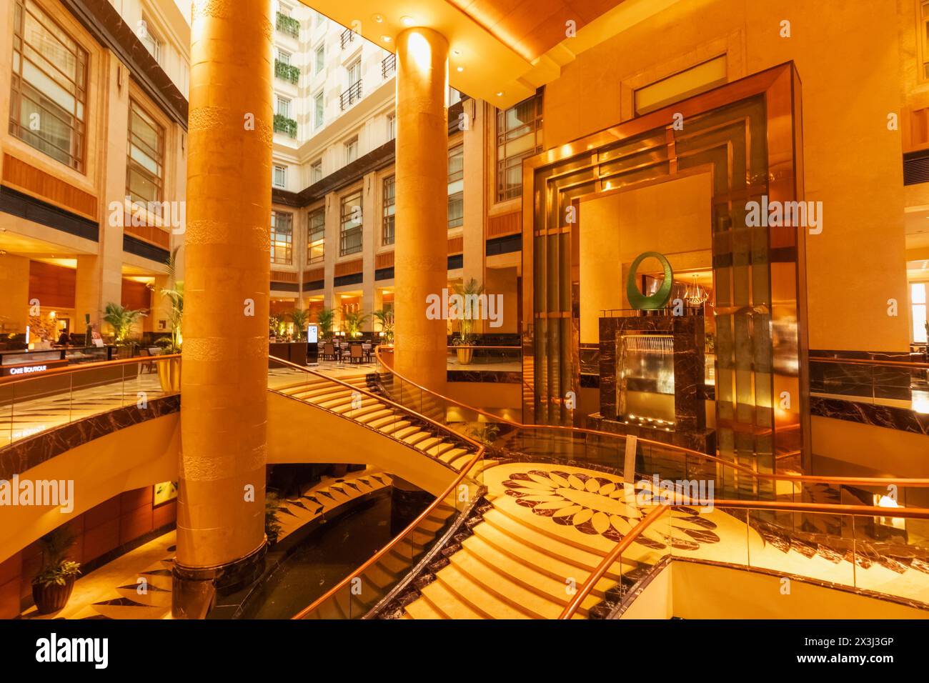 Asia, Singapore, The Fullerton Hotel, Ground Floor Lobby Area Stock Photo - Alamy