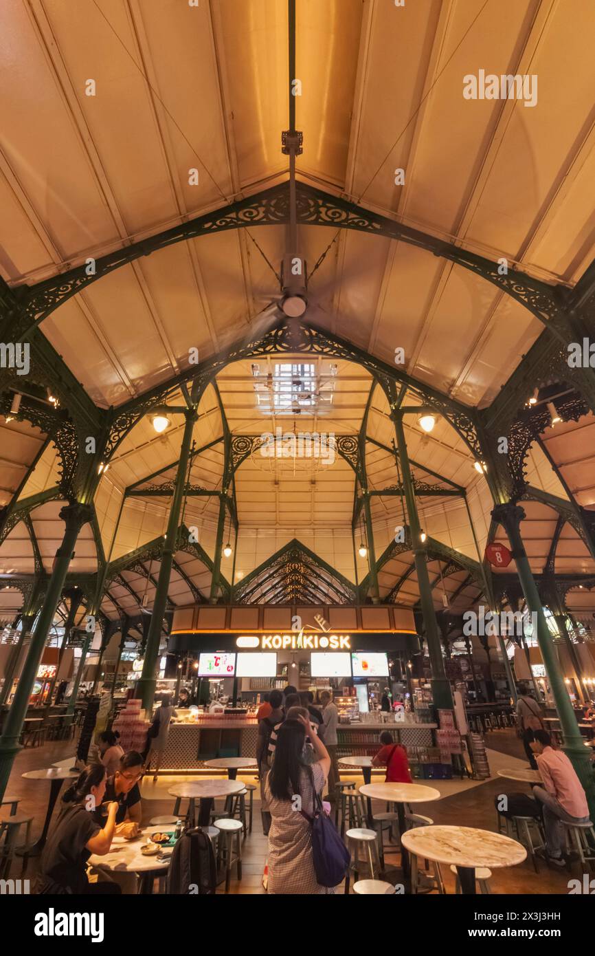 Asia, Singapore, Lau Pa Sat Food Market, Interior View Stock Photo - Alamy