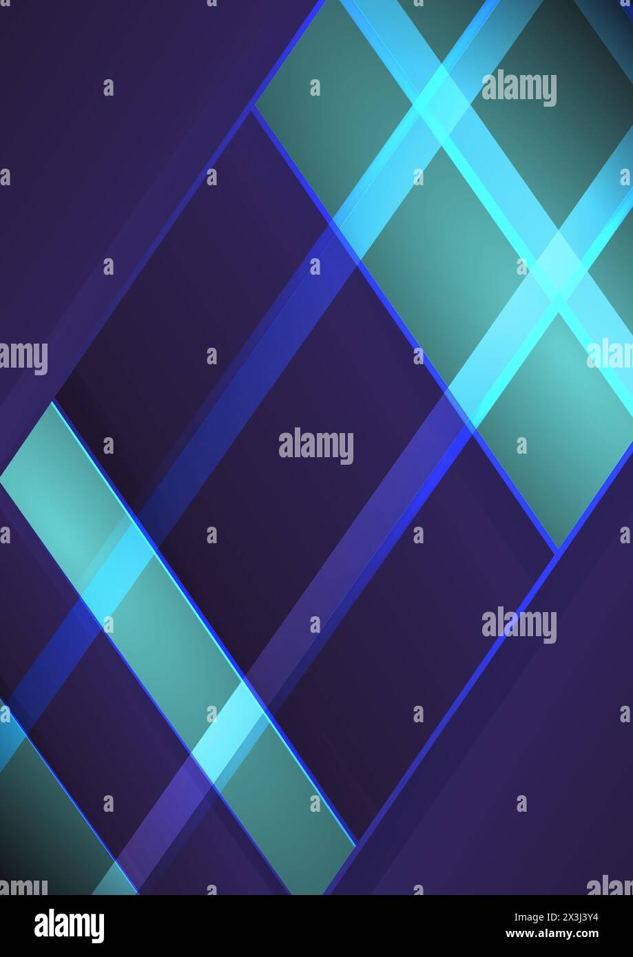 Abstract modern blue and green vertical background with diagonal lines ...