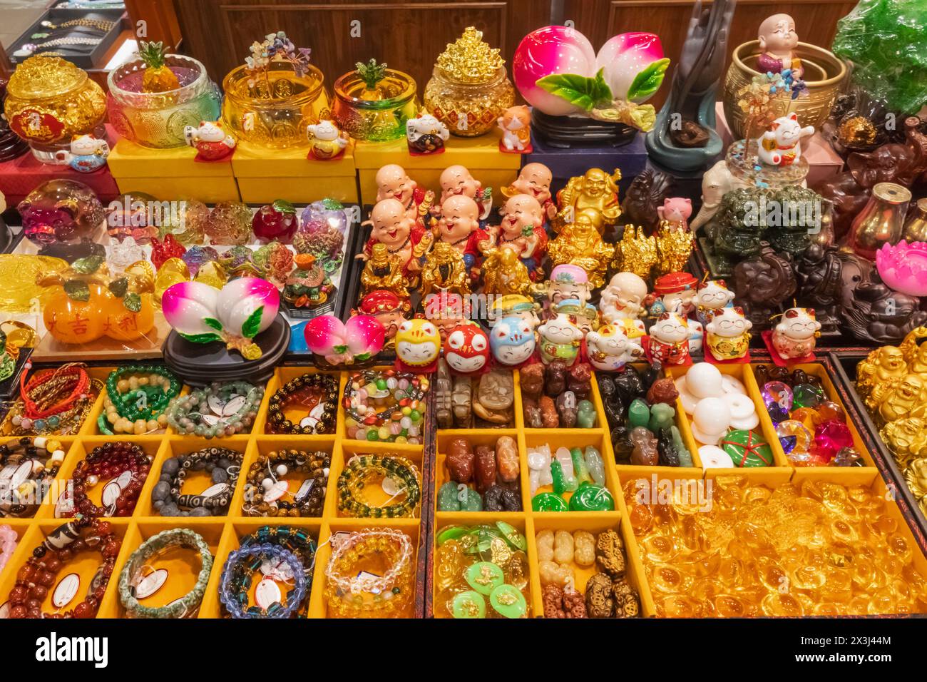 Asia, Singapore, Chinatown, Souvenir Shop display of Colourful Chinese ...