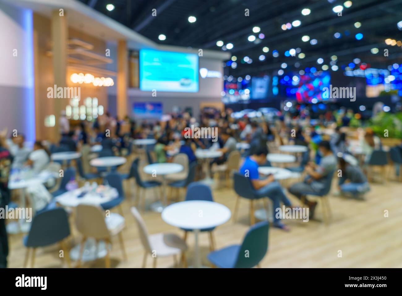 Abstract blurred defocused tradeshow event exhibition, business ...