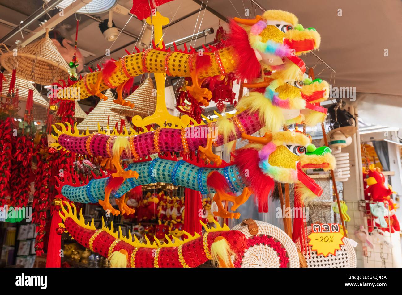 Asia, Singapore, Chinatown, Souvenir Shop display of Colourful ...