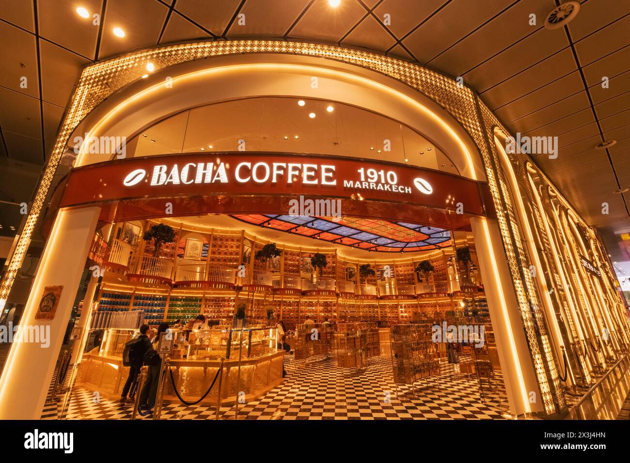 Asia, Singapore, Changi Airport, Bacha Coffee Store Stock Photo - Alamy