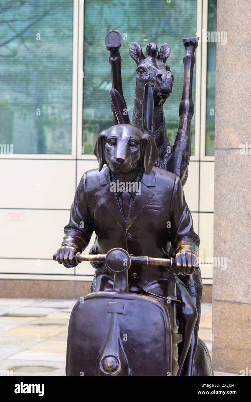 Sculpture by Gillie and Marc of Zebra, Rabbitwoman and Dogman on South ...