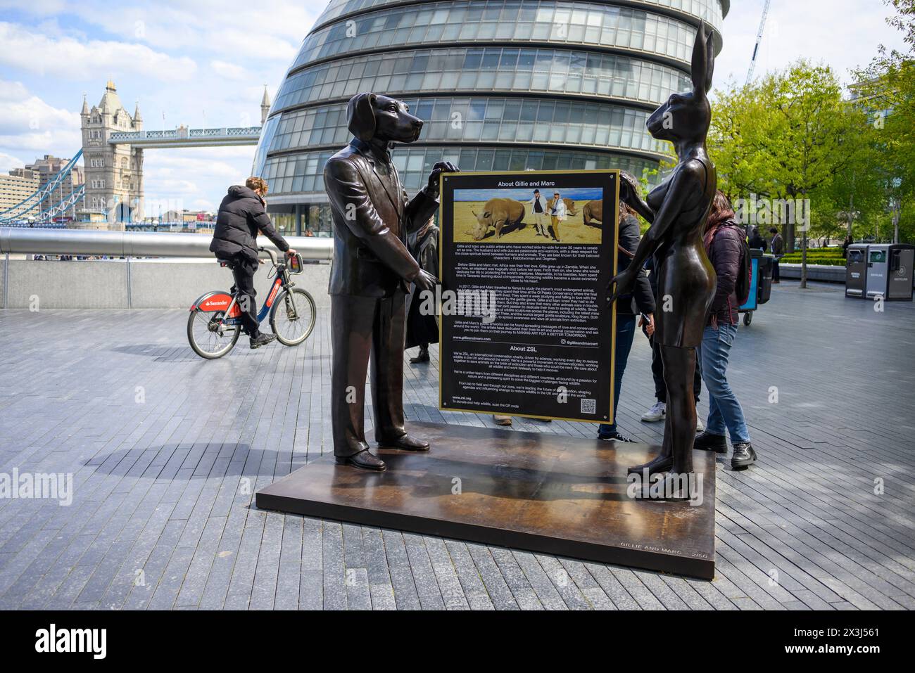 Sculpture by Gillie and Marc of Rabbitwoman and Dogman, South Bank at ...