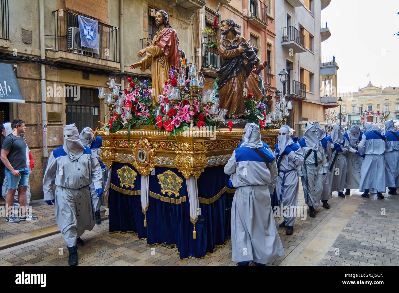 Tarragona, Spain - April 27, 2024: In this procession, believers ...