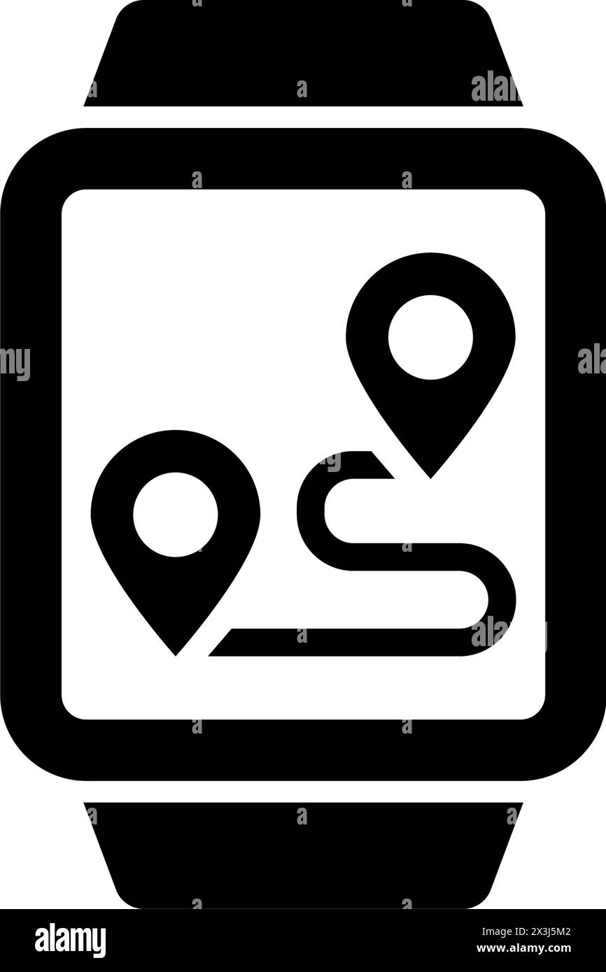 Real time icon solid Black and White Stock Photos & Images - Alamy