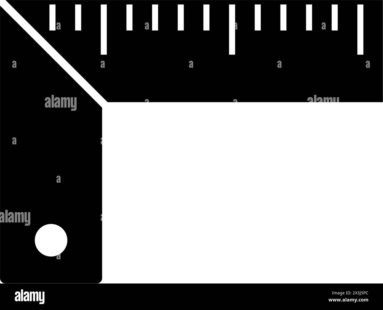 A simple black and white icon depicting a tool for measuring and ...