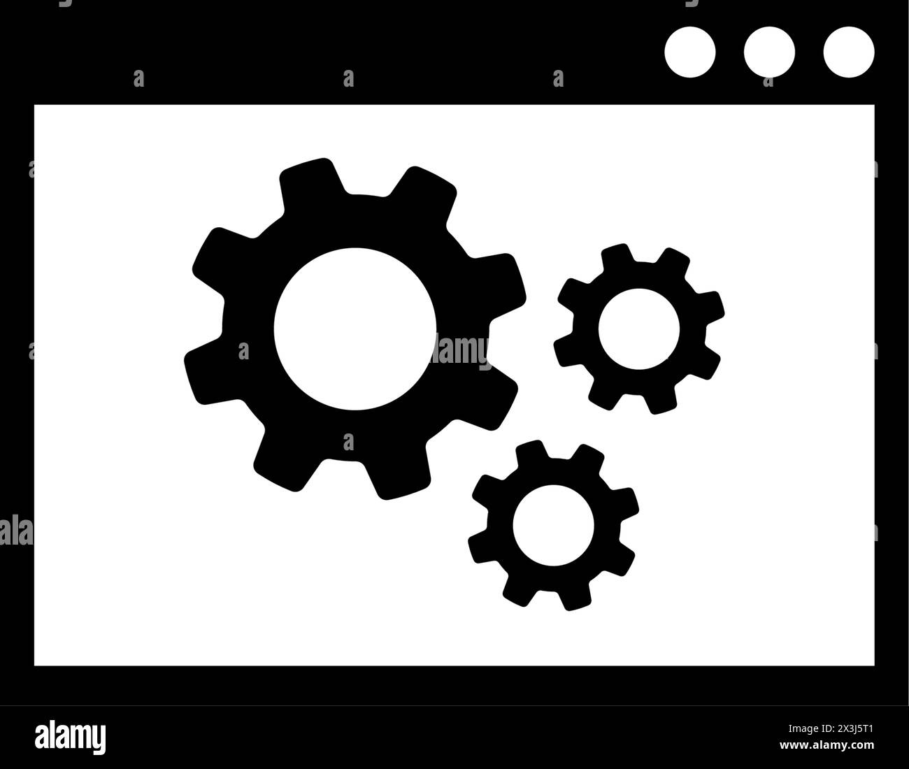 A simple black and white illustration depicting a computer interface or ...