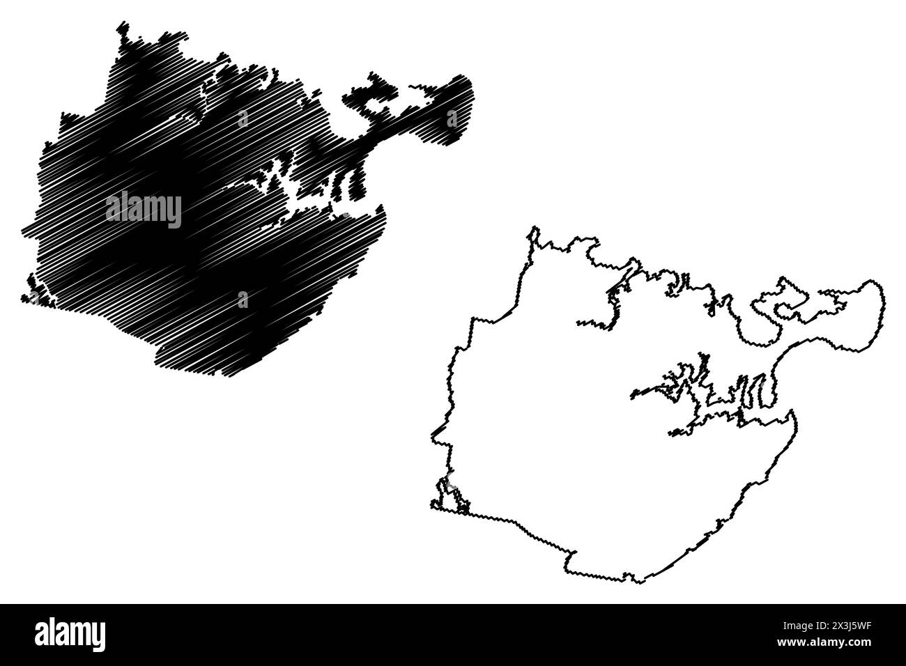 Sutherland Shire (Commonwealth of Australia, New South Wales, NSW) map vector illustration ...