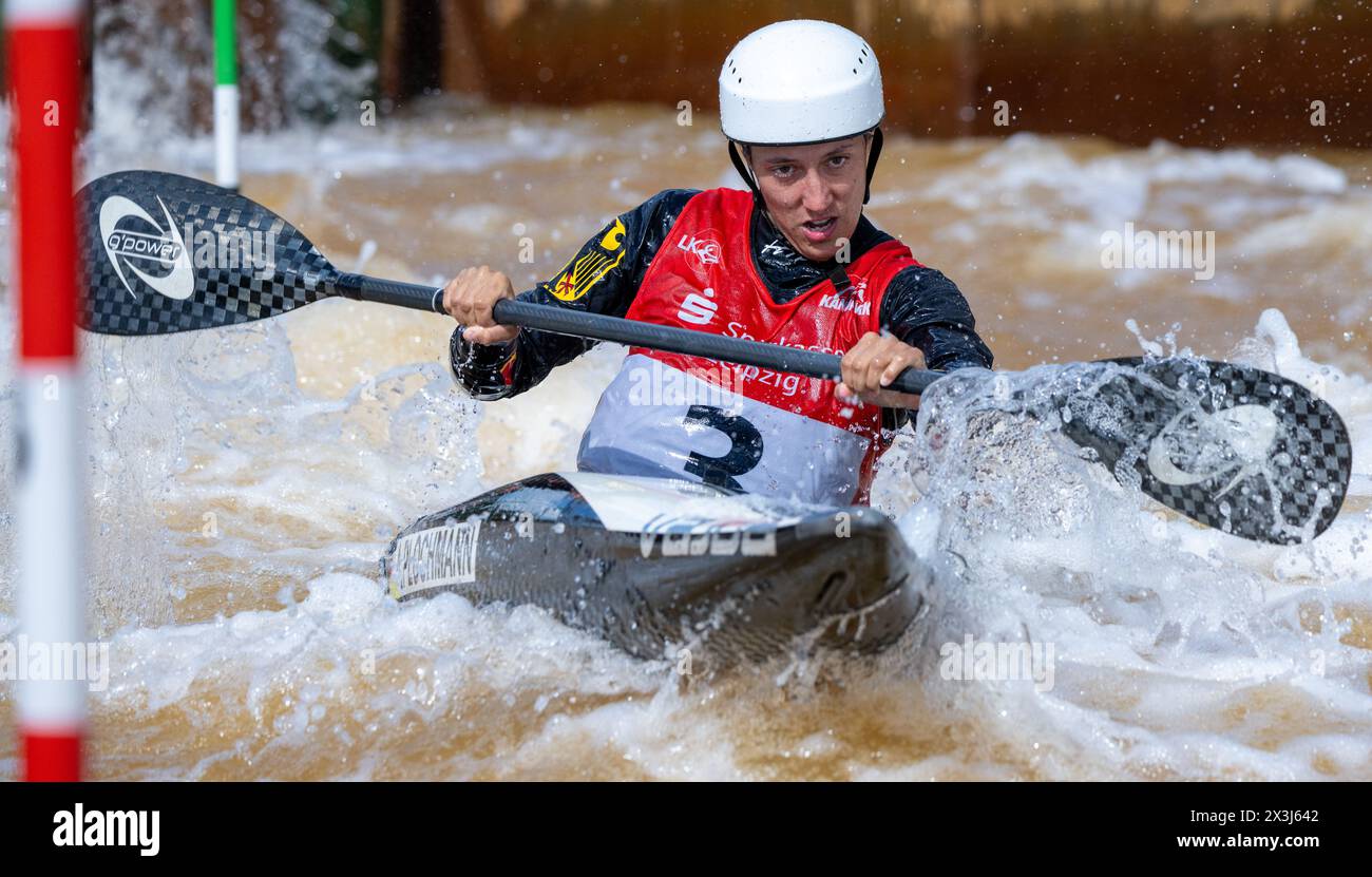 Markkleeberg, Germany. 27th Apr, 2024. Canoeing: German Olympic ...