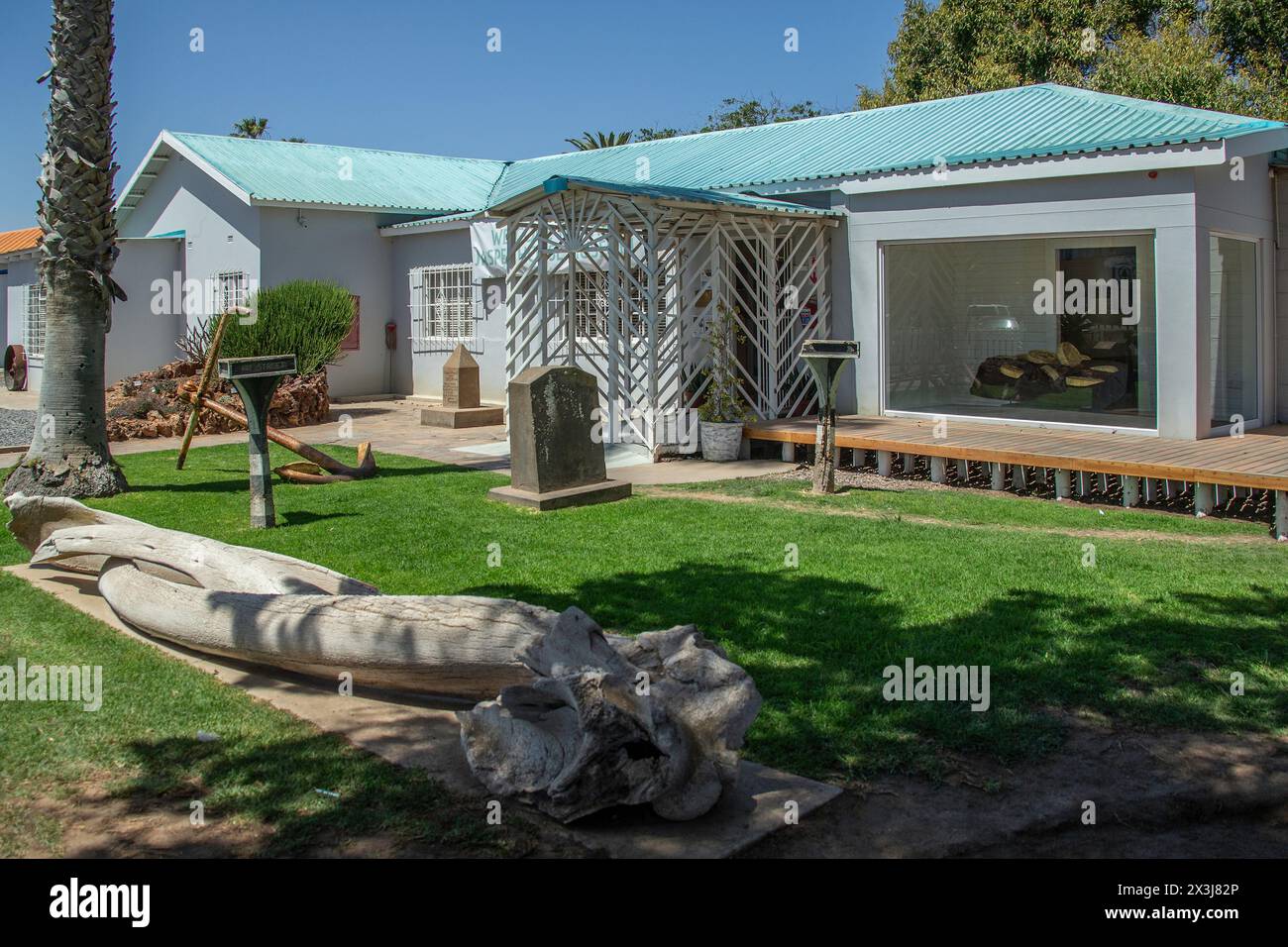 The house and gardens of Oranjemund information Centre and Jasper House Museum Stock Photo - Alamy