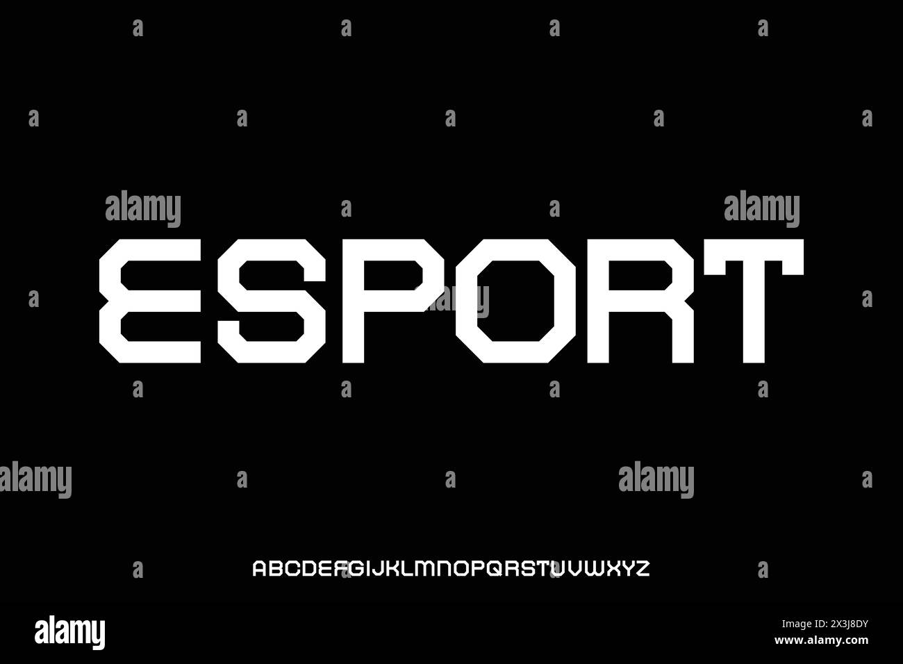 Modern geometric sports display font vector illustration Stock Vector ...