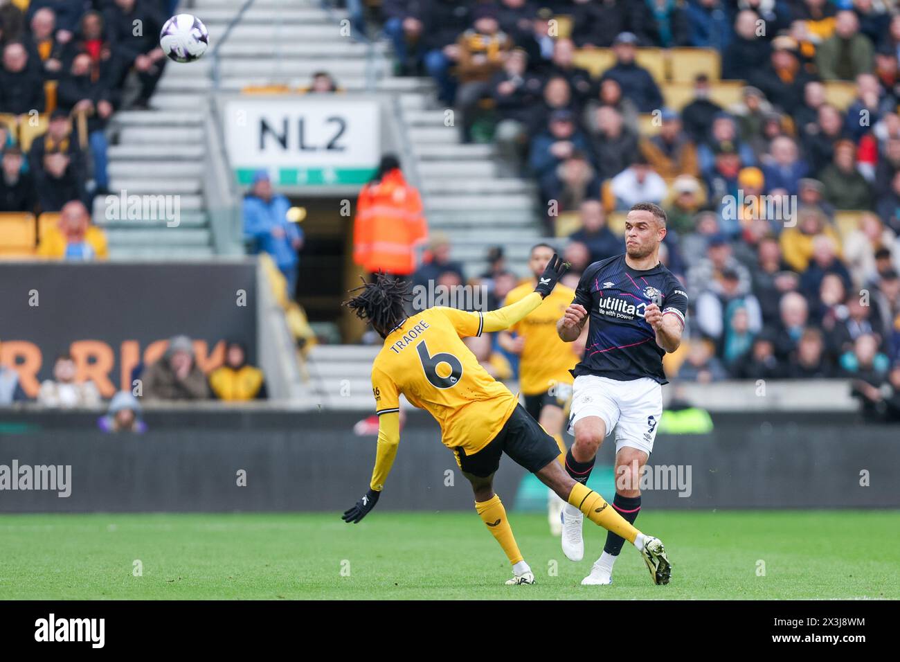 Wolverhampton, UK. 27th Apr, 2024. Boubacar Traoré of Wolves & Carlton ...