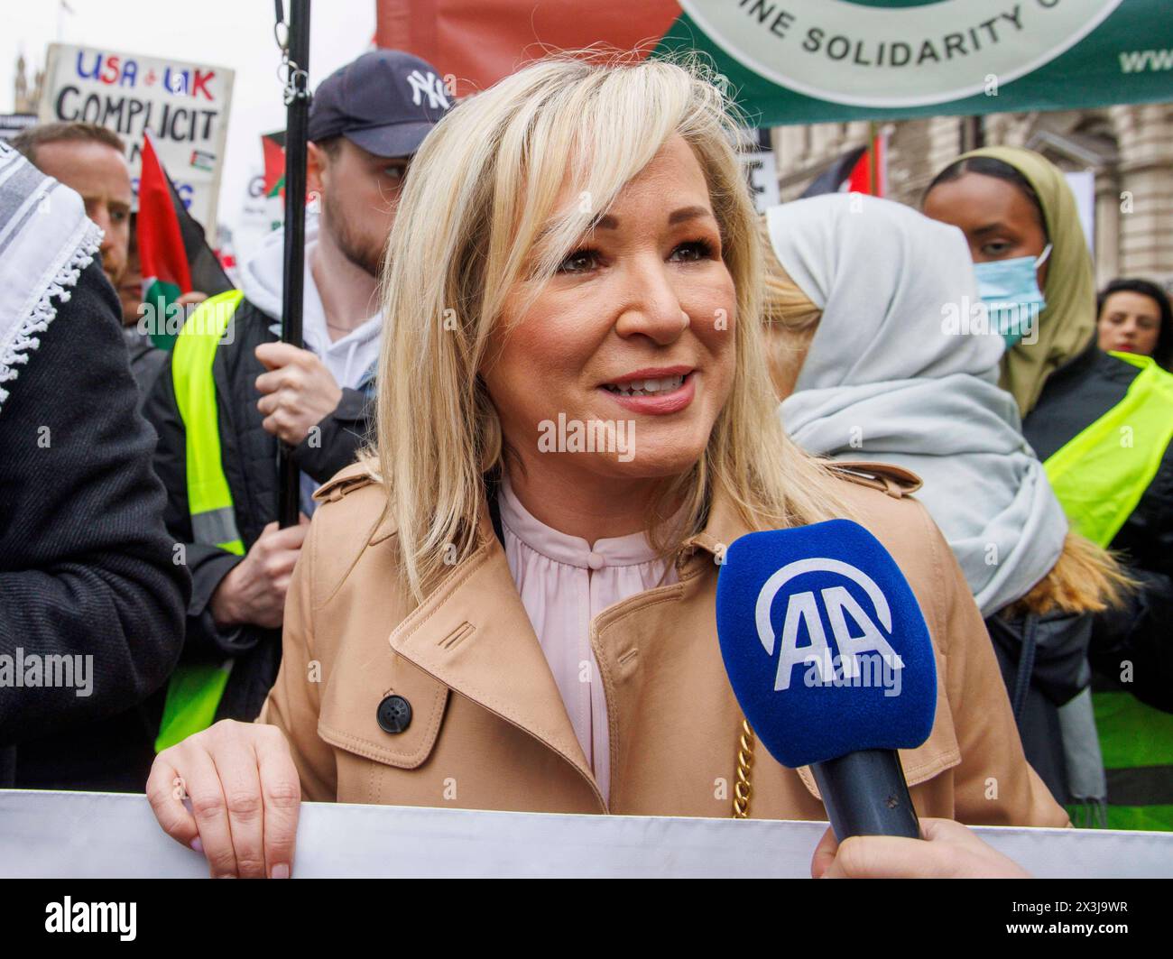 London, UK. 27th Apr, 2024. Michelle OÕNeill, Northern Irelands First ...