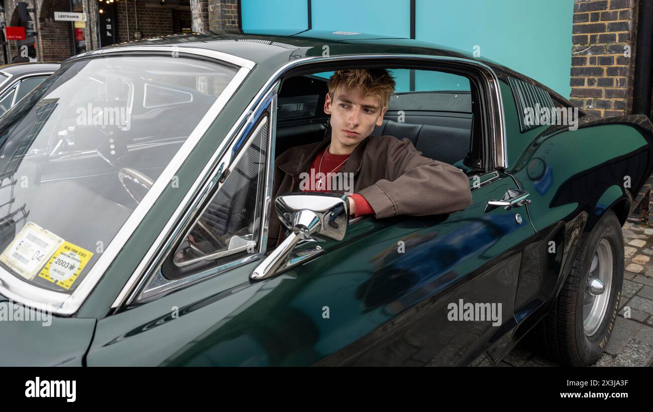 London, UK. 27 April 2024. Frankie Wilson 18, at the wheel of a Ford ...