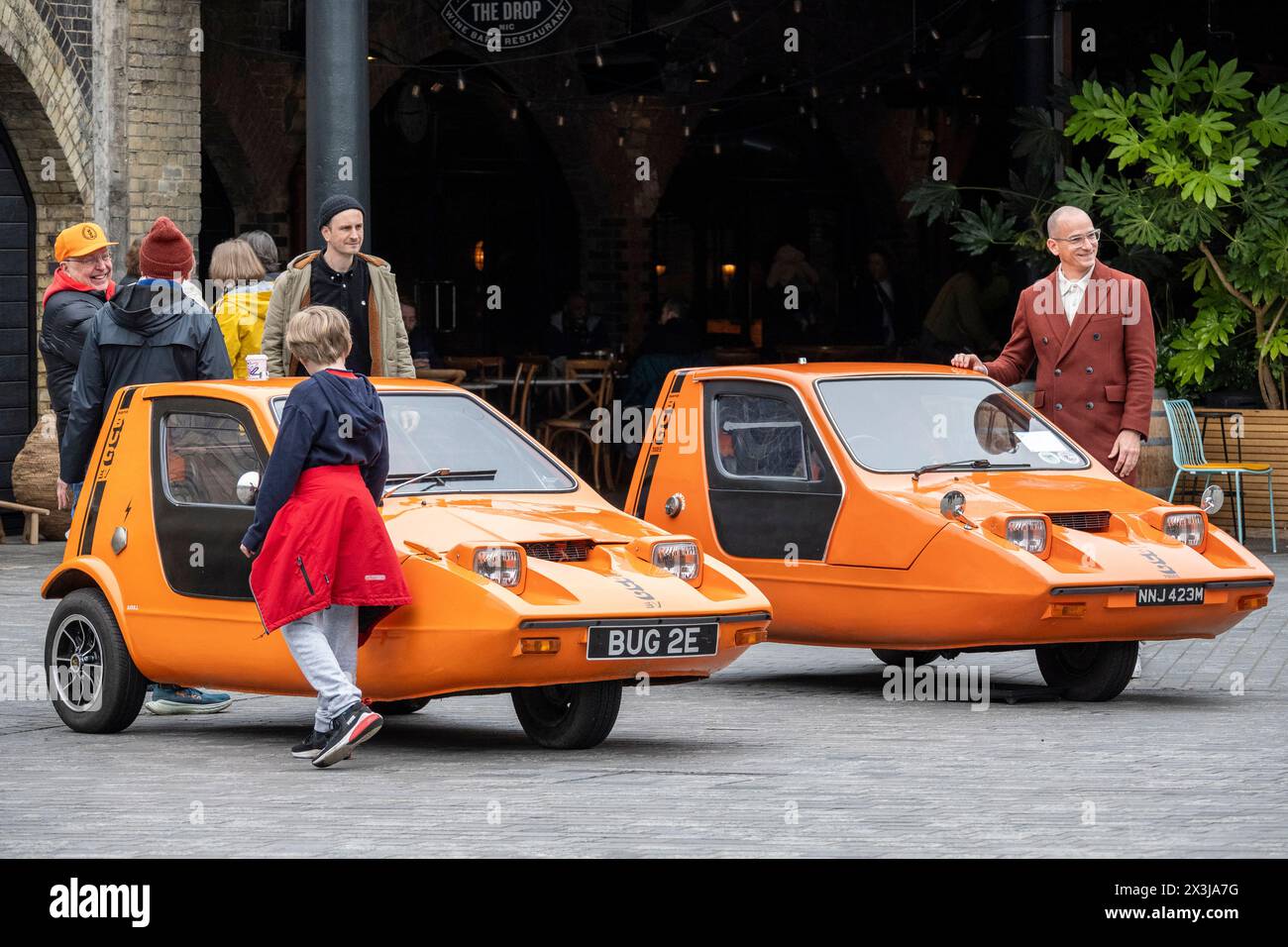 London, UK. 27 April 2024. Electric Bond Bugs are on display at the ...