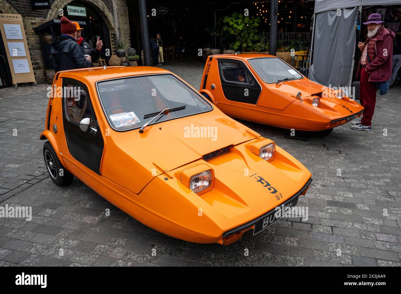 London, UK. 27 April 2024. Electric Bond Bugs are on display at the ...
