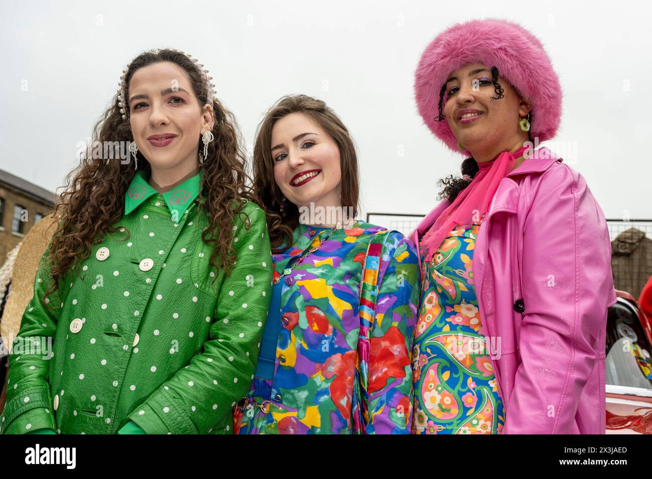 London, UK. 27 April 2024. Fans of vintage fashion Jasmine Fleur ...