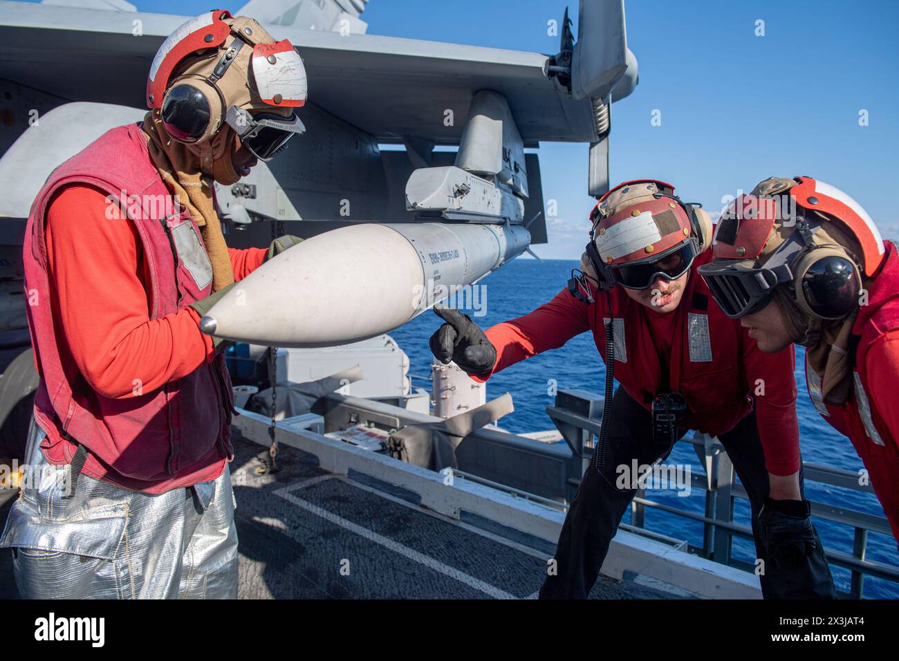 USS Harry S Truman, United States. 24 April, 2024. U.S. Navy sailors ...
