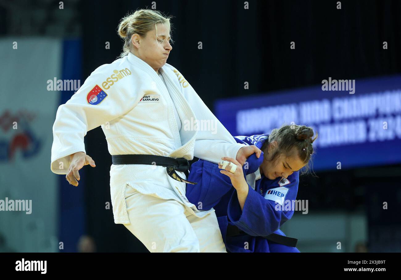 Zagreb, Croatia. 27th Apr, 2024. Helena Vukovic of Croatia compete ...