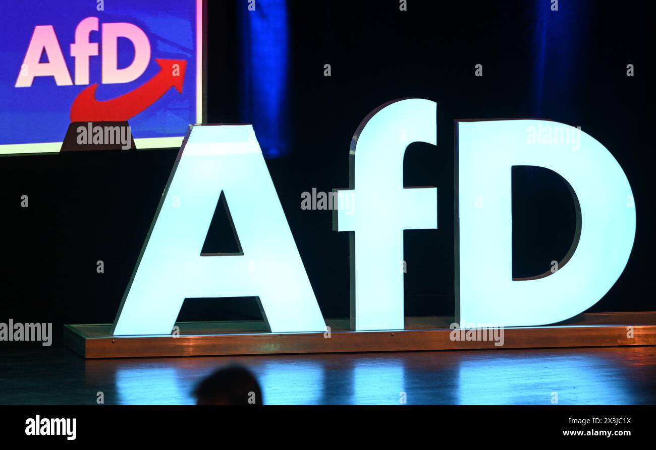 Donaueschingen, Germany. 27th Apr, 2024. The AfD party logo is ...