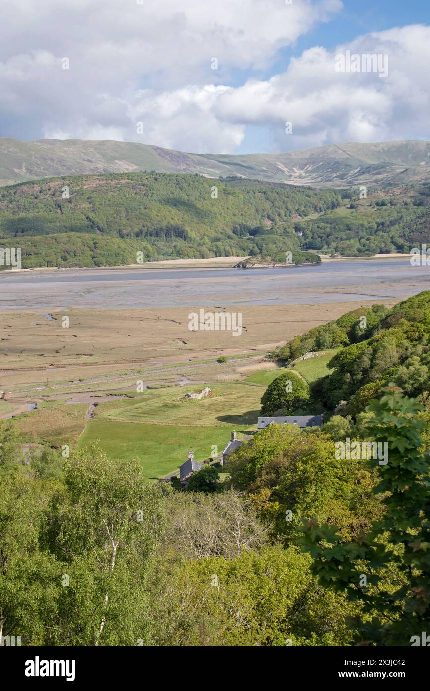 Looking across the Mawddach Estuary, Eryri (Snowdonia) national park ...