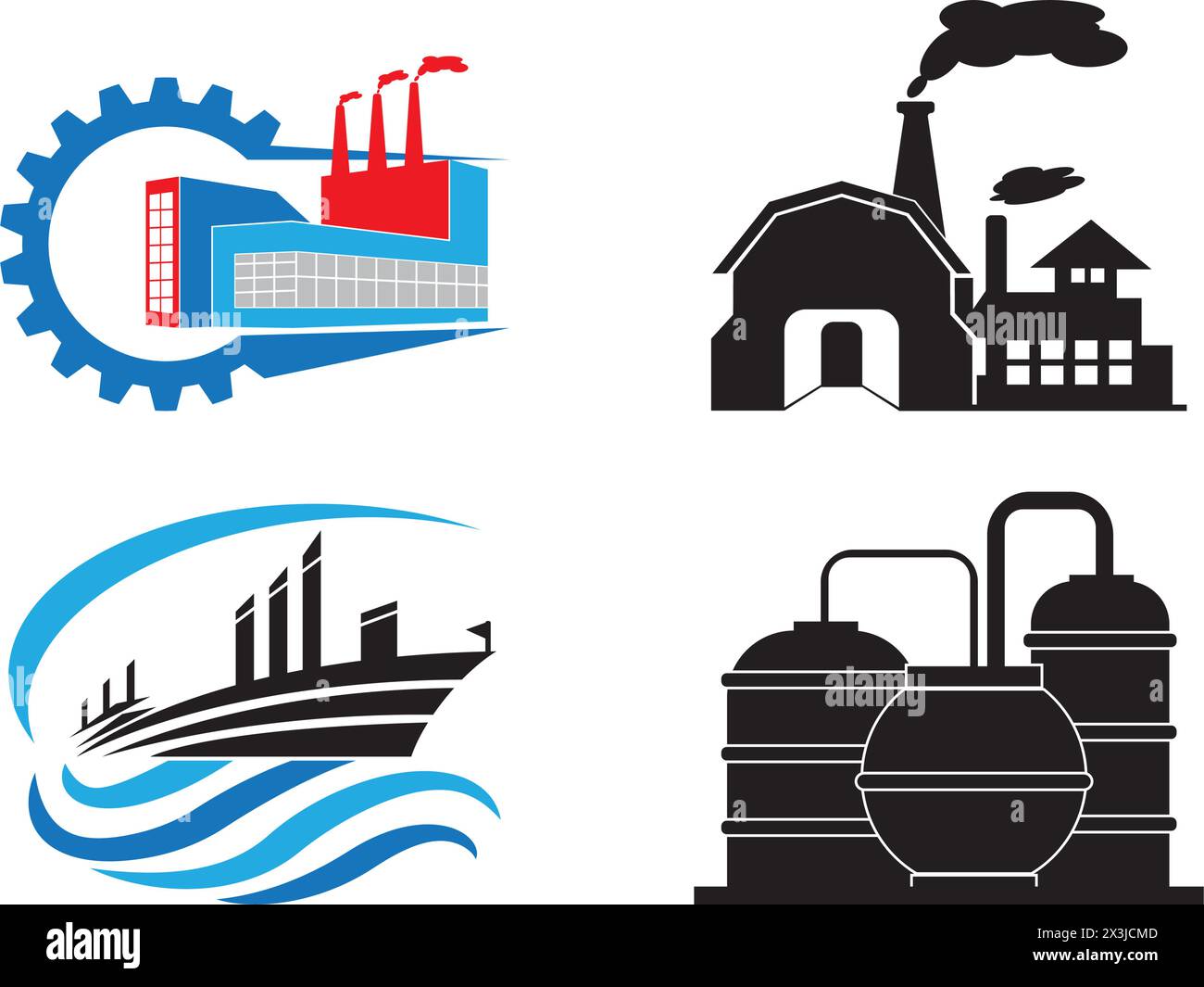 Manufacturing factory building icon simple Stock Vector Images - Alamy
