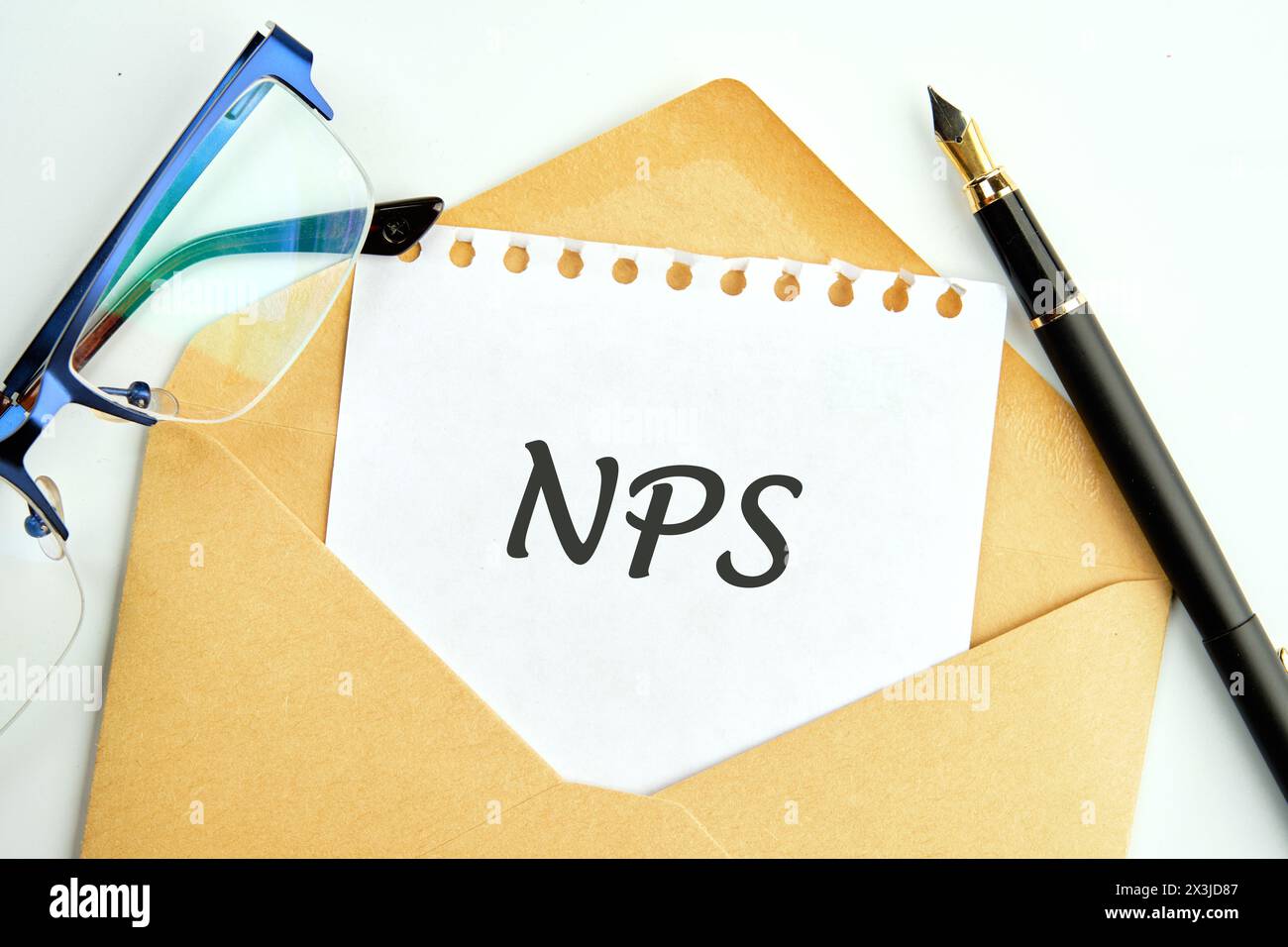 Concept word NPS Net Promoter Score an inscription on a piece of paper ...