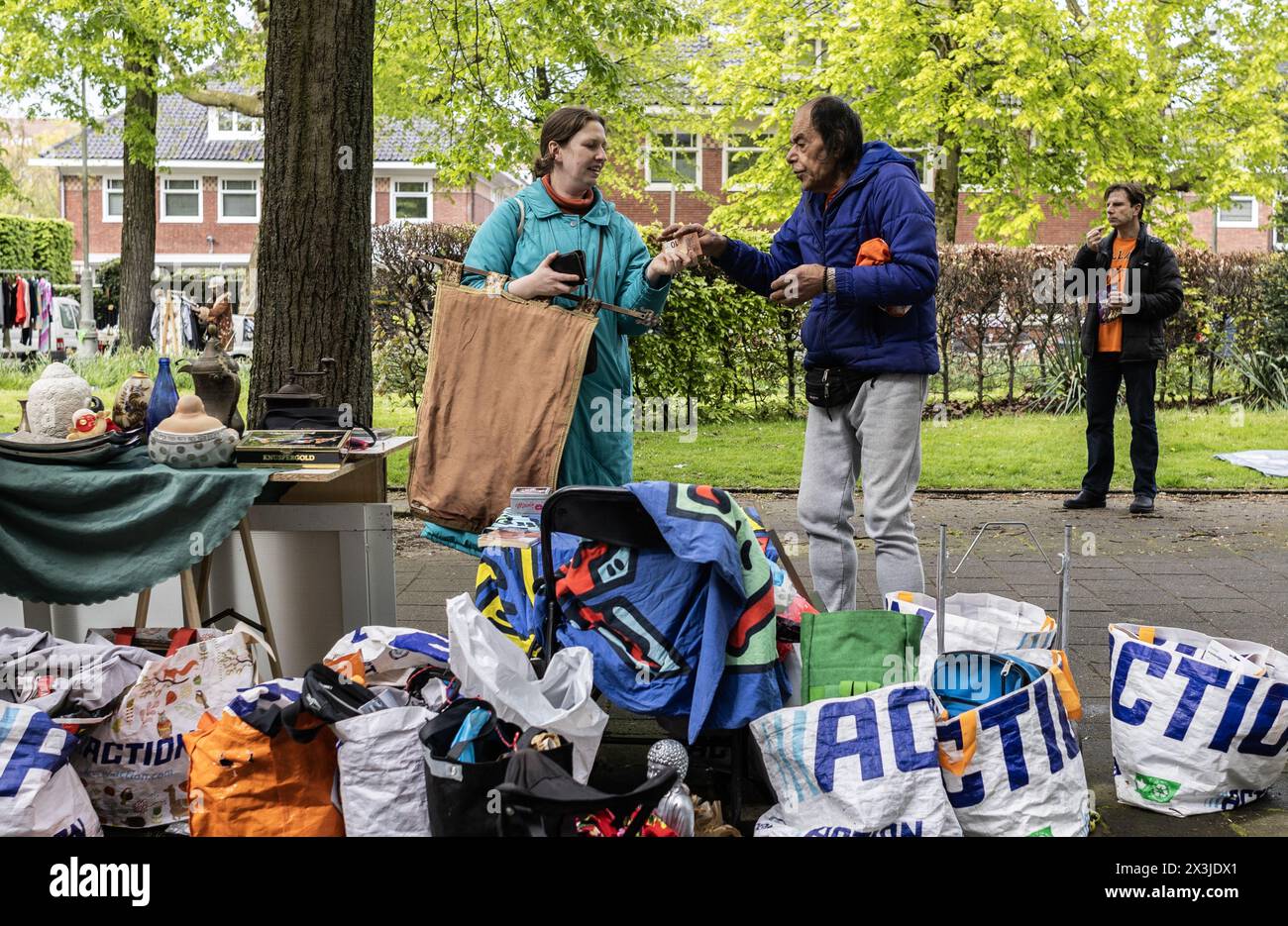 AMSTERDAM - Free market on the Apollolaan during the celebration of ...