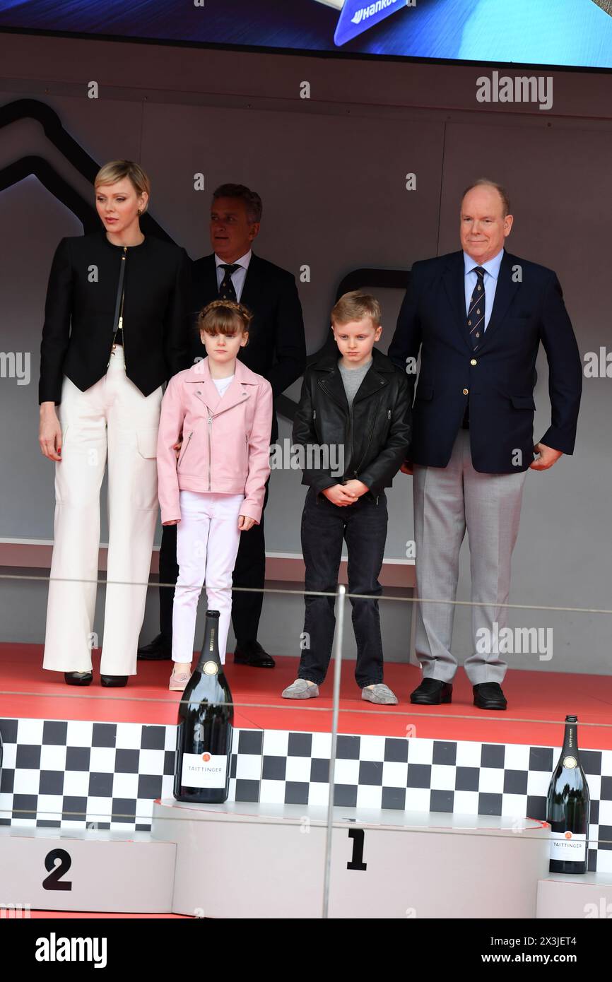 MONTE CARLO, MONACO - APRIL 27: Princess Charlene and Prince Albert II ...