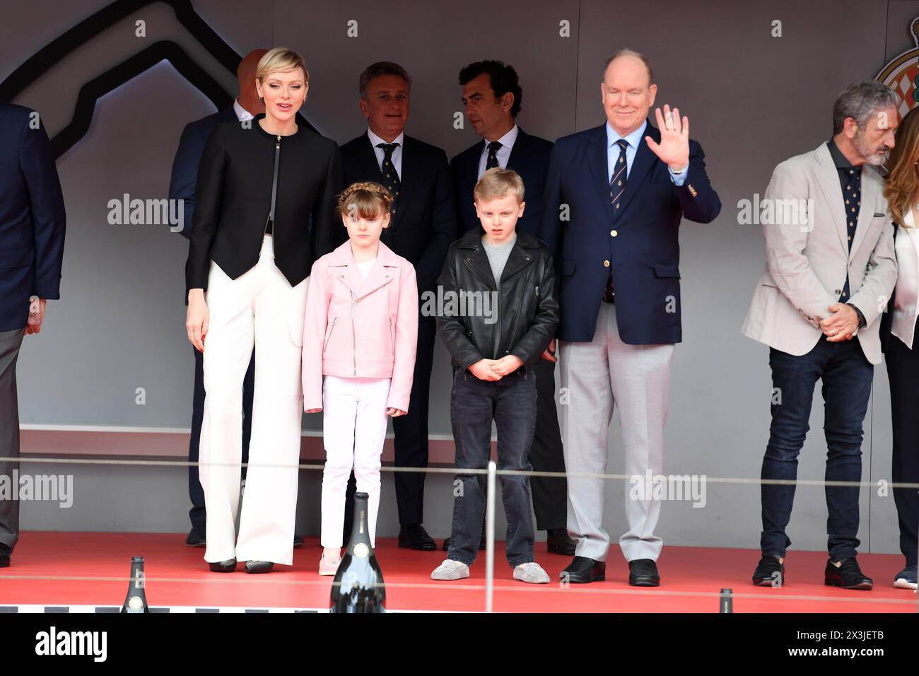 MONTE CARLO, MONACO - APRIL 27: Princess Charlene and Prince Albert II ...