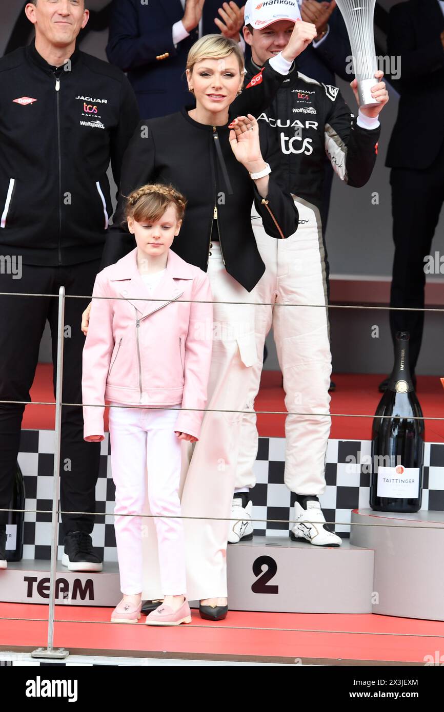 MONTE CARLO, MONACO - APRIL 27: Princess Charlene on the podium on the ...
