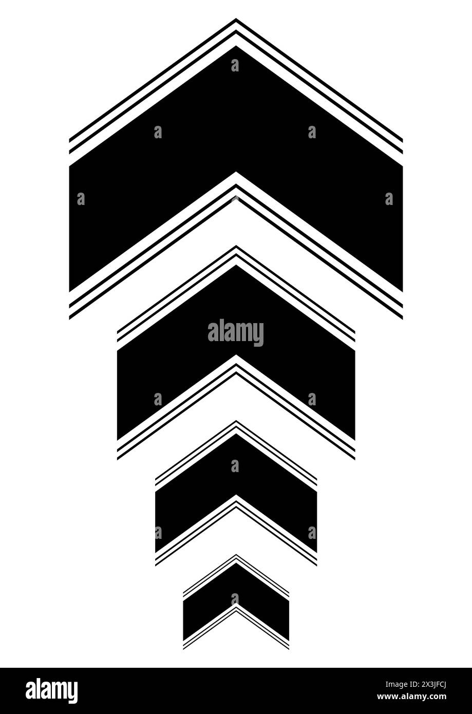 Black abstract arrows direction on white vertical background. Vector ...