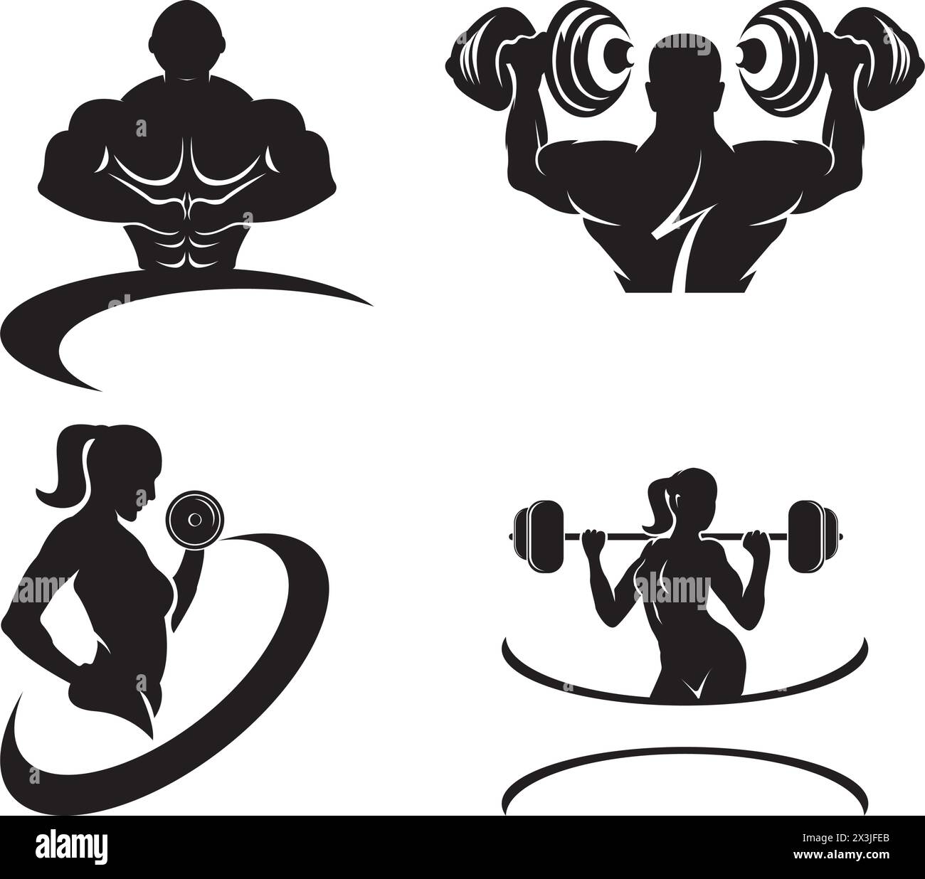 fitness and weightlifting logo, vector illustration symbol design Stock ...