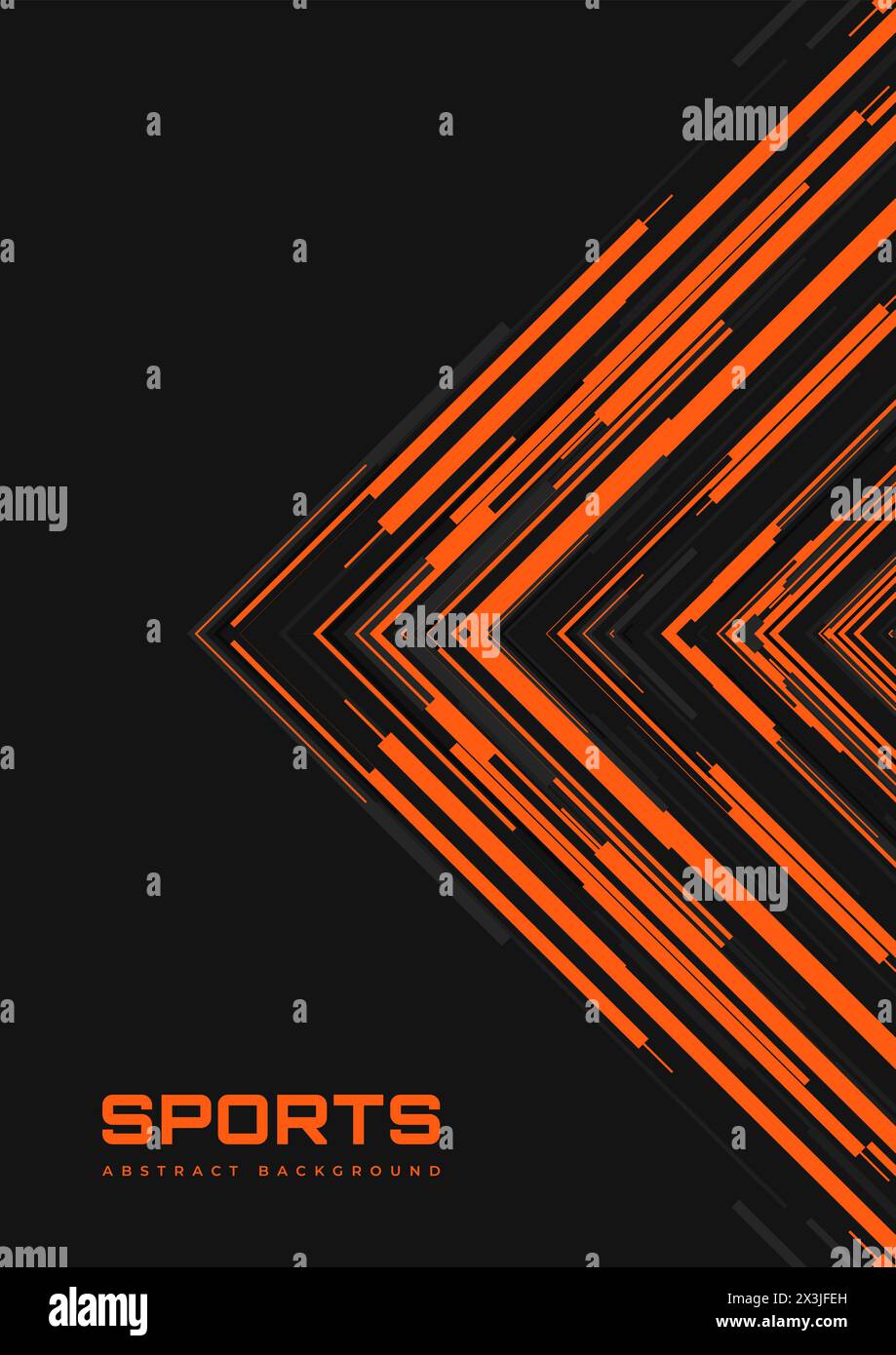 Modern sports vertical background with futuristic orange pattern ...