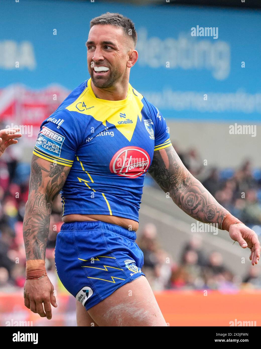 Paul Vaughan of Warrington Wolves during the Betfred Super League Round ...