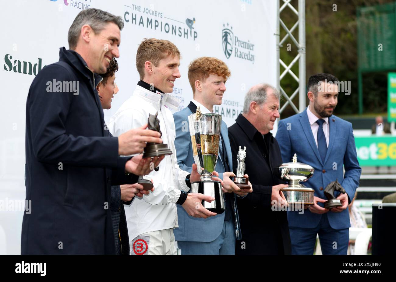 Left to right, Paddy Brennan, Jamie Moore, Champion Jockey of the year ...