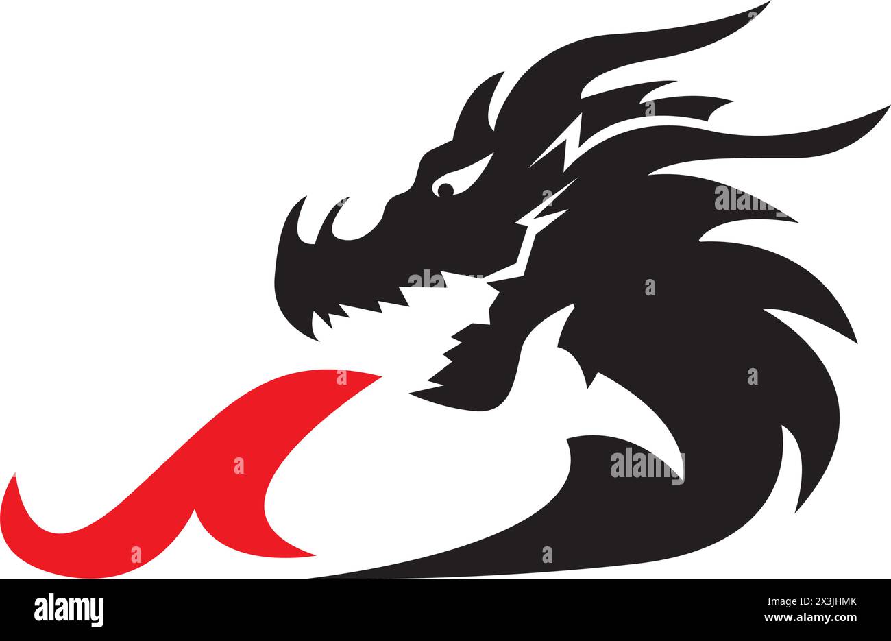 Dragon head icon logo, vector design illustration Stock Vector Image ...