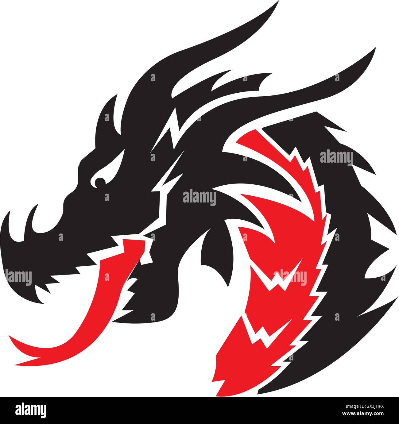 Dragon head icon logo, vector design illustration Stock Vector Image ...