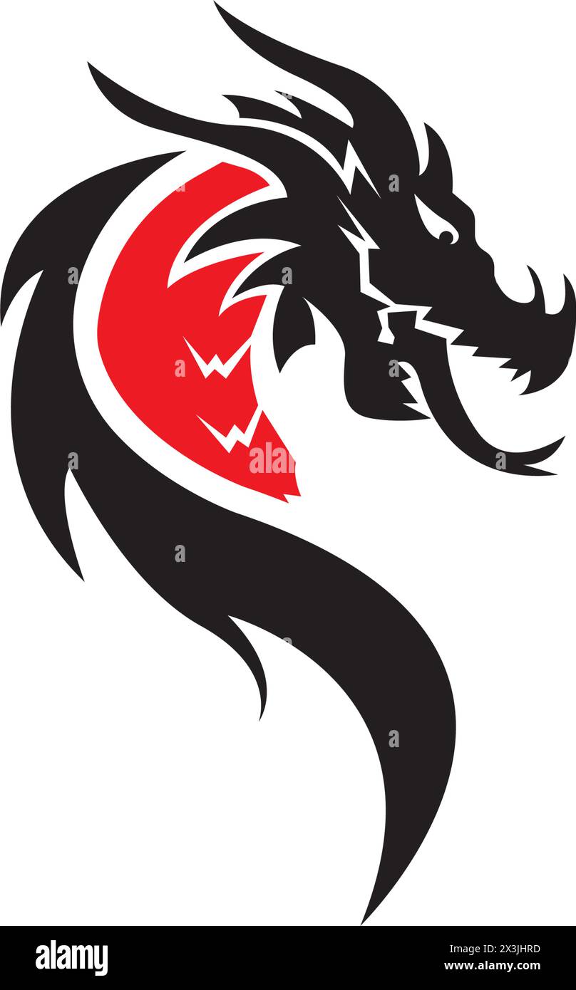 Dragon head icon logo, vector design illustration Stock Vector Image ...