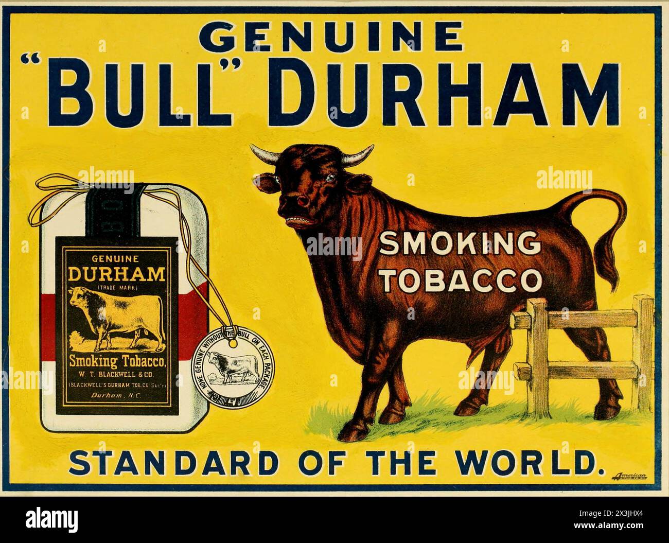 Vintage 1900 Advertising: Genuine Bull Durham Smoking Tobacco Stock ...