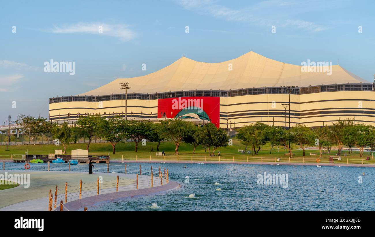 DOHA, QATAR - December 26, 2023: Al Bayt Stadium, also known as Al Khor ...